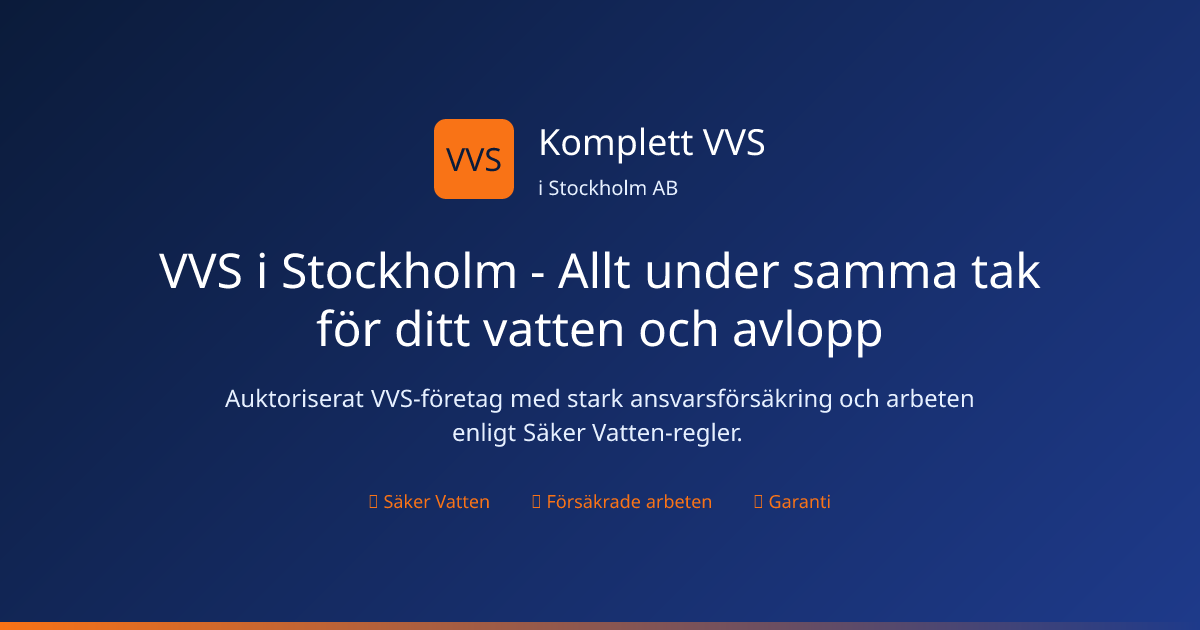 VVS i Stockholm - Allt under samma tak för ditt vatten och avlopp ...
